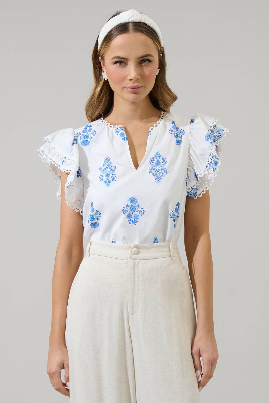 Yila Floral Ema Ruffle Top – She la la