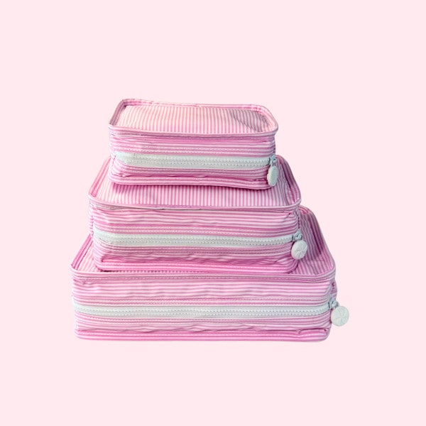 Pink Preppy Stripe Stacking Set-Wipeable – She la la