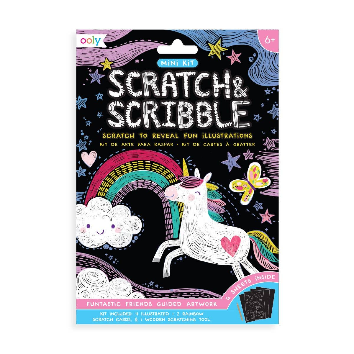 Mini Scratch & Scribble Art Kit: Funtastic Friends – She la la