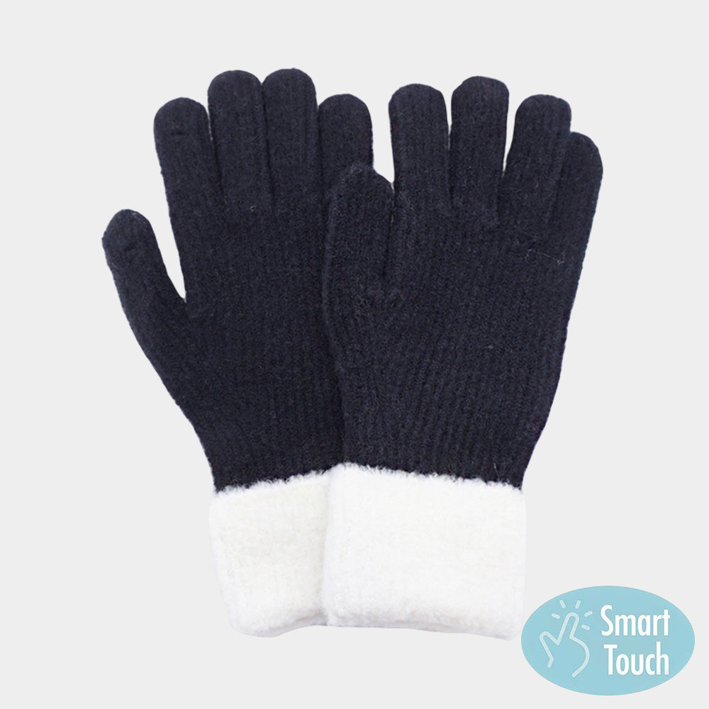 Cuffed Knit Smart Touch Gloves – She la la