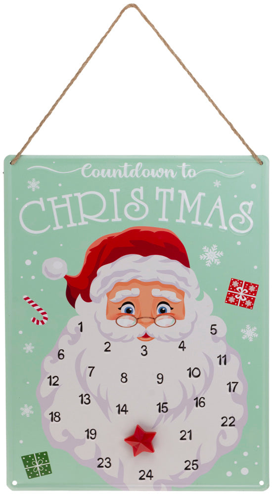Xmas Countdown Jolly Santa Face Sign – She la la